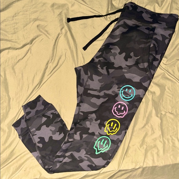 Pants & Jumpsuits | Camo Drippy Smiley Face Joggers | Poshmark